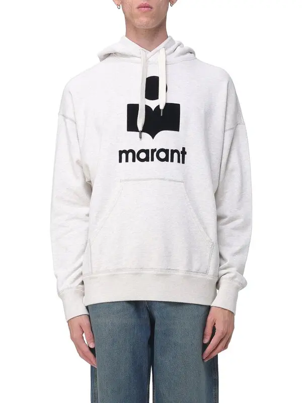 Isabel Marant Étoile Relaxed Fit Hoodie In Cotton With Contrast Logo - Beige