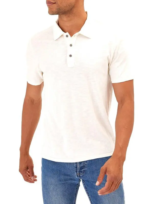 THREADS 4 THOUGHT Slub Jersey Polo - Ecru