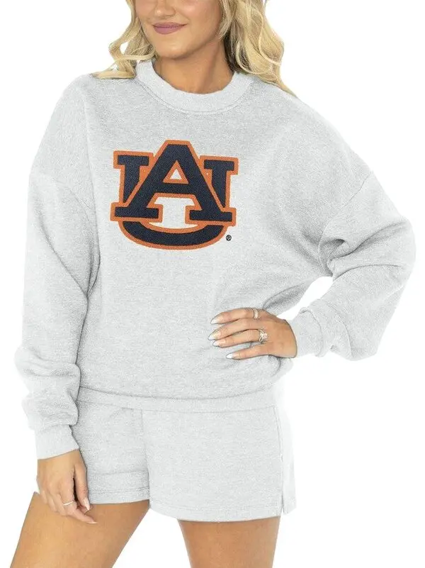 GAMEDAY COUTURE Auburn Tigers Team Effort Pullover Sweatshirt And Shorts Set - Ash