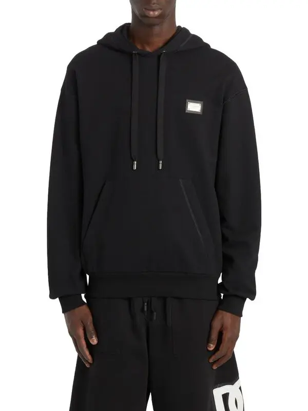 Dolce & Gabbana Logo Cotton Hoodie - N0000 Nero