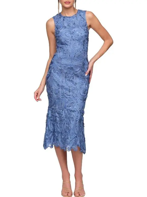 Js Collections Meli Soutache Midi Dress - Azure