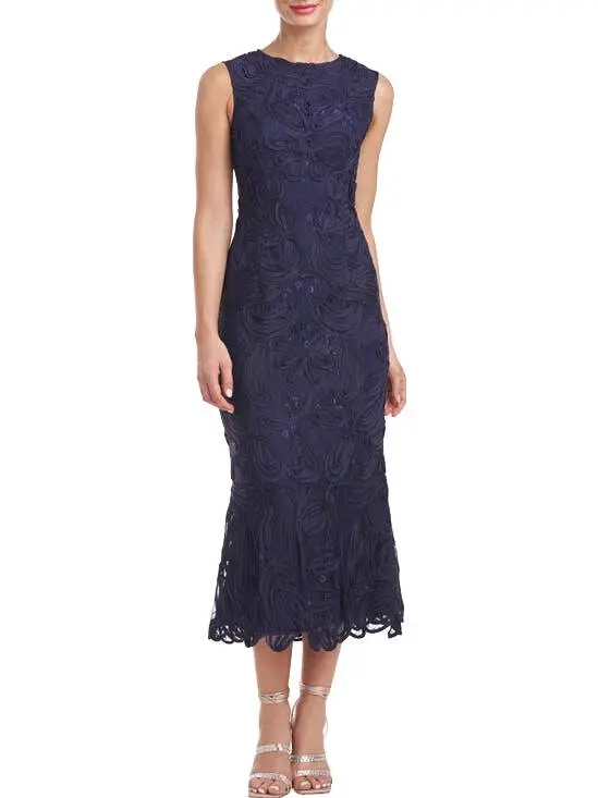 Js Collections Meli Soutache Midi Dress - Navy