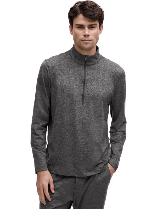 Lululemon Soft Jersey Half Zip - Heathered Black/heathered Graphite Grey