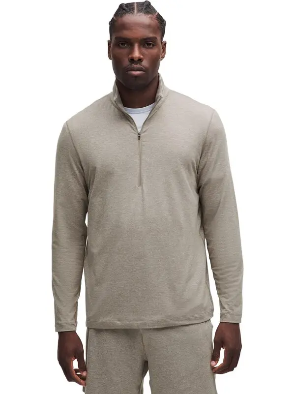 Lululemon Soft Jersey Half Zip - Heathered Warm Ash Grey/heathered Mauve Grey