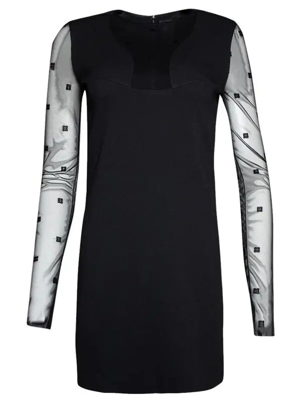 Givenchy 4g Sheer Panel Mini Dress - Black