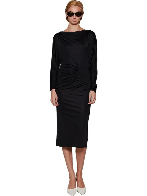 Khaite Oron Ruched Dress - Black