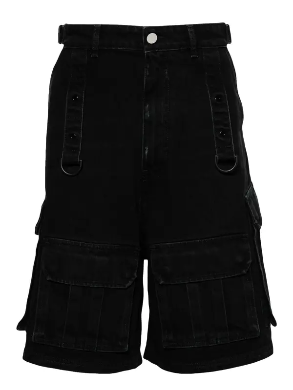 Vetements High-rise Denim Cargo Shorts - Black