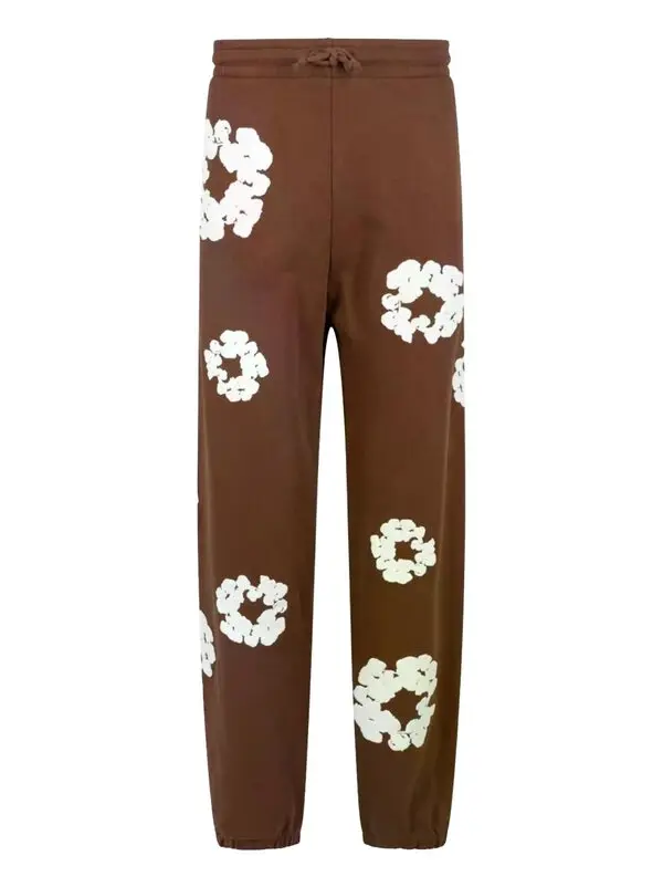 DENIM TEARS Wreath-print Track Pants - Brown
