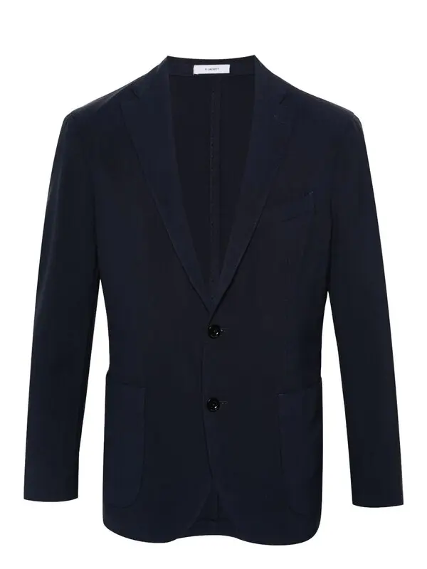 Boglioli Single-breasted Virgin Wool Blazer - Blue