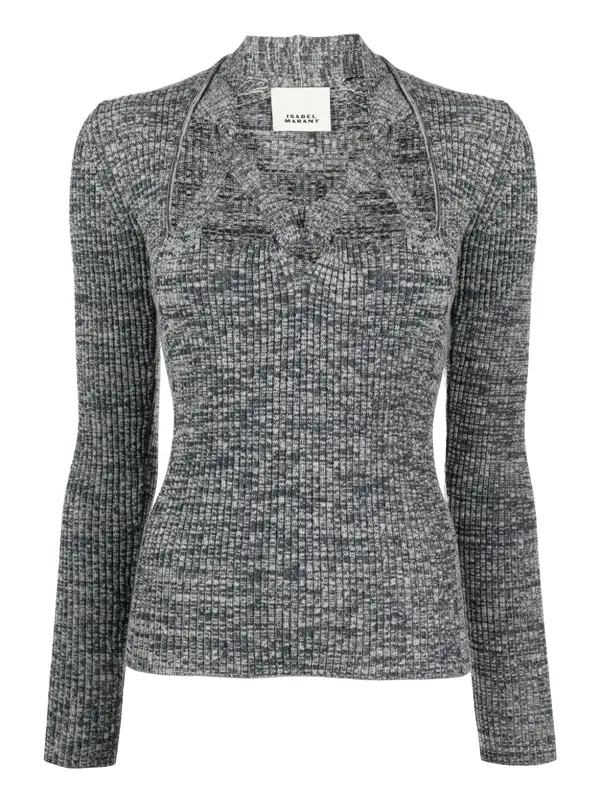Isabel Marant Zoria Knitted Top - Grey