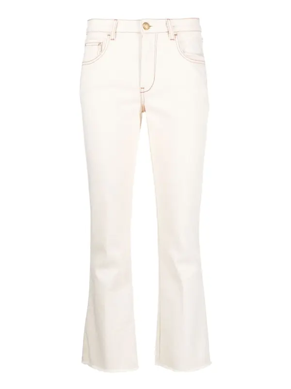 FAY Mid-rise Cropped Flare Jeans - Neutrals