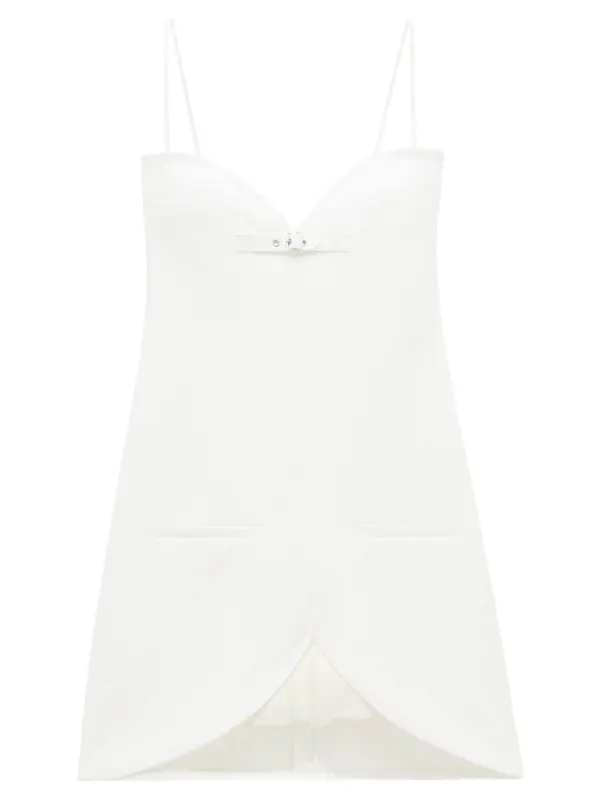 COURREGES Ellipse Crinkled Mini Dress - White
