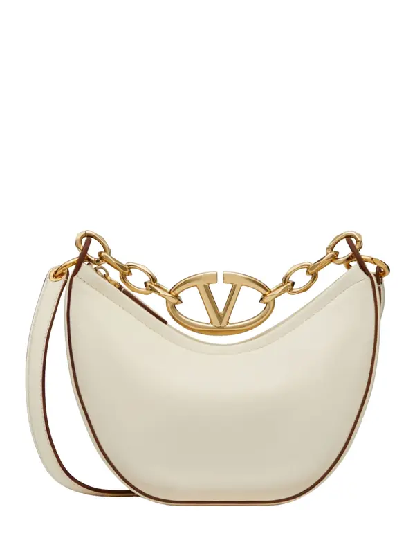 Valentino Garavani Mini Vlogo Moon Hobo Bag - Neutrals