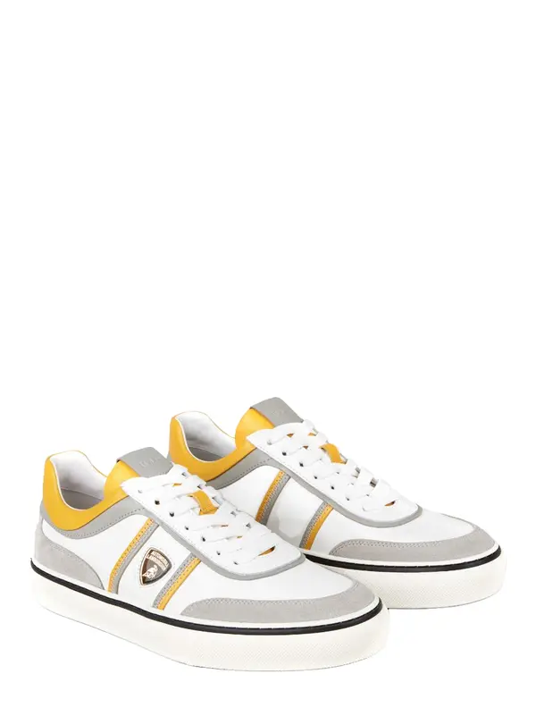 TOD'S Automobili Lamborghini Panelled Leather Sneakers - Grey