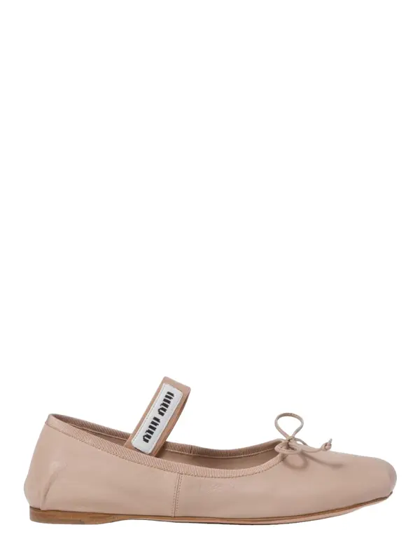 Miu Miu Leather Ballerina Shoes - Pink