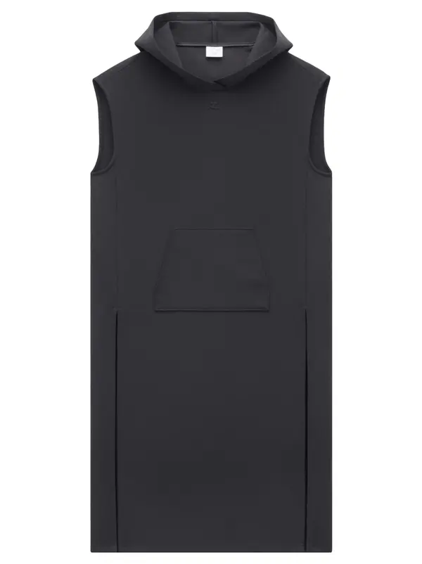 COURREGES Cocoon Hooded Midi Dress - Black