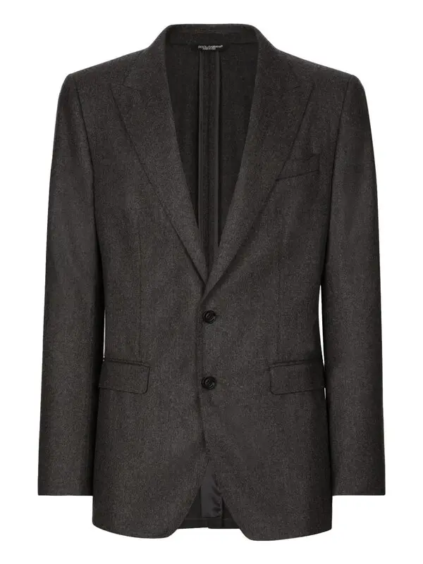 Dolce & Gabbana Single-breasted Virgin-wool Blazer - Grey