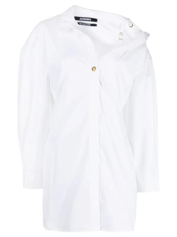 Jacquemus La Mini Robe Chemise Shirt Dress - White
