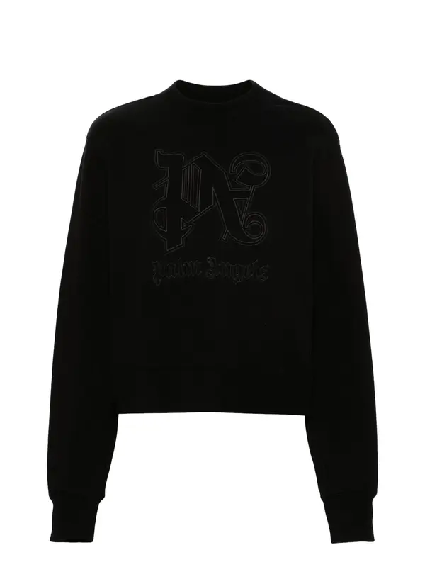 Palm Angels Monogram Statement Sweatshirt - Black