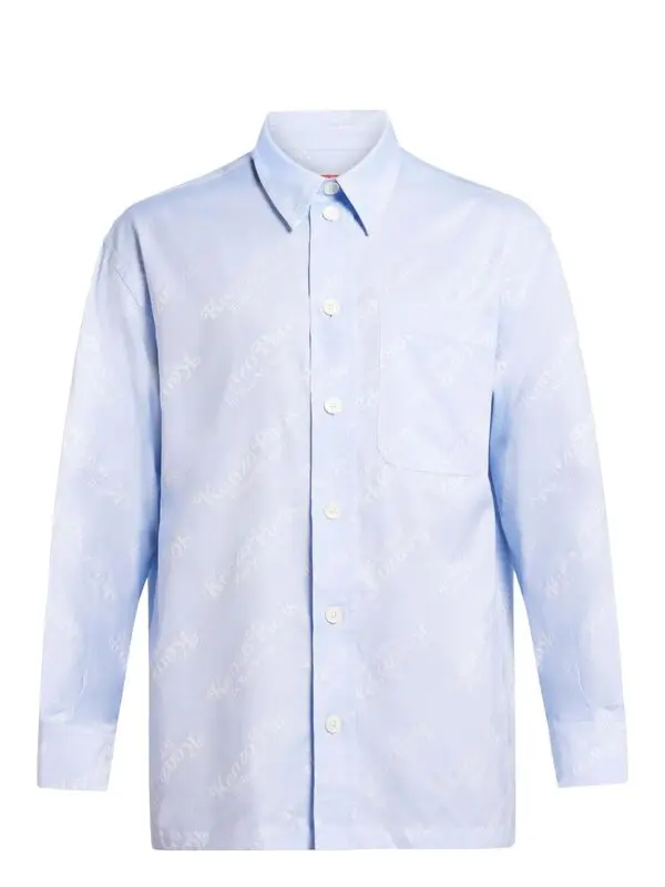Kenzo Logo-print Cotton Shirt - Blue