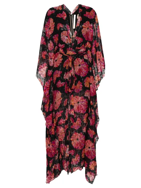 MARIA LUCIA HOHAN Katy Floral-print Maxi Dress - Black
