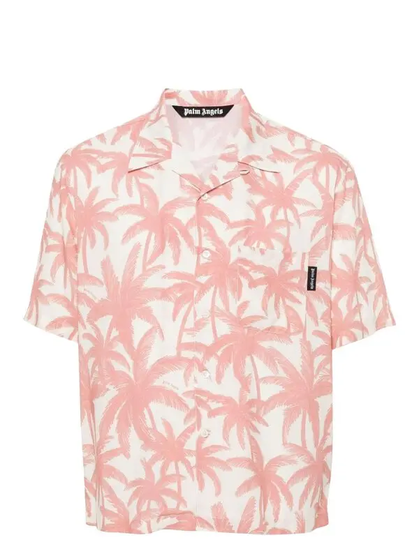 Palm Angels Palm-tree Print Shirt - Pink