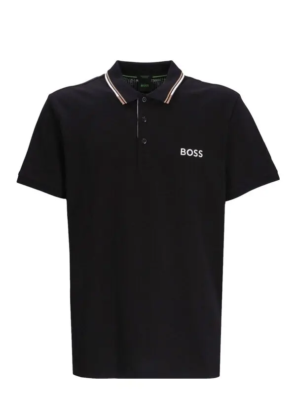 BOSS Paddy Curved Polo Shirt - Black