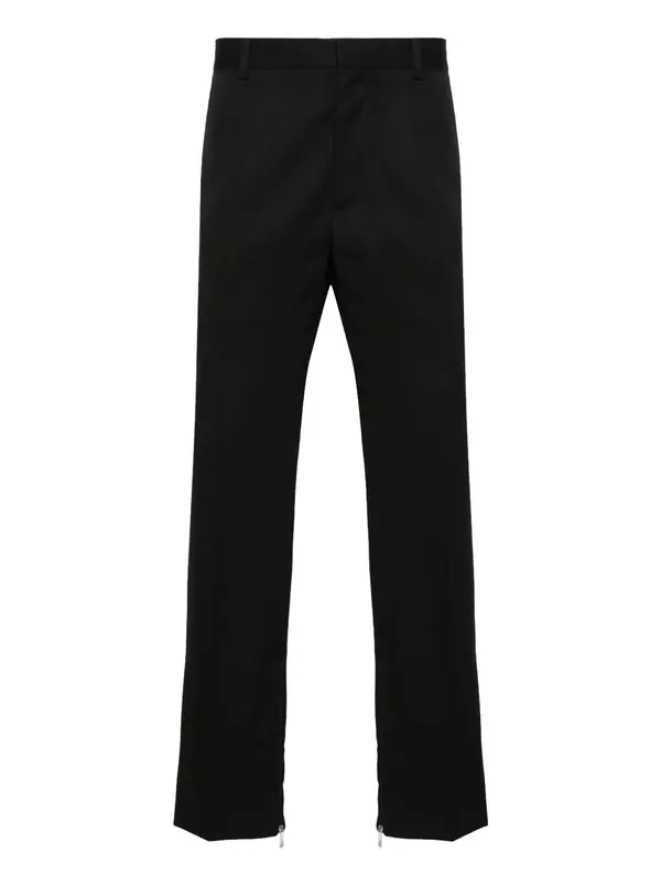 Off-White Logo-embroidered Slim-fit Trousers - Black