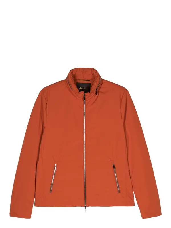 MOORER High-neck Jacket With Concealed Hood - Orange