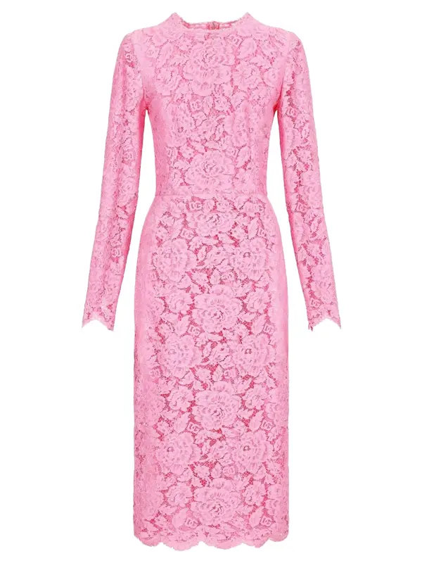 Dolce & Gabbana Cordonetto Lace Sheath Dress - Pink