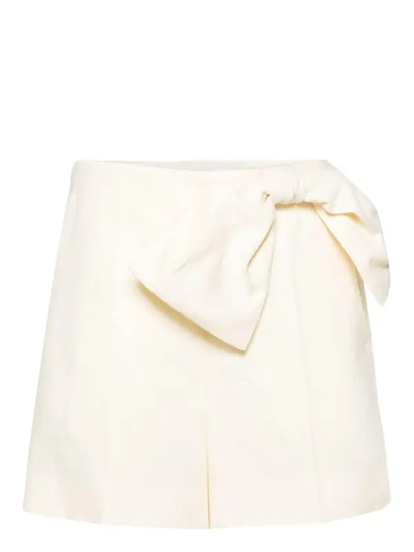 Chloé Bow-detail Linen Shorts - Neutrals