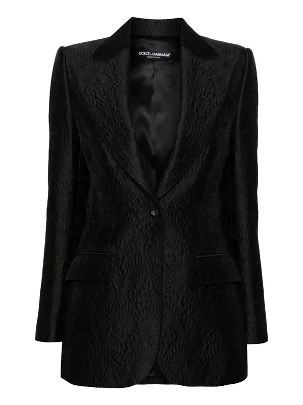 Dolce & Gabbana Floral-jacquard Blazer - Black