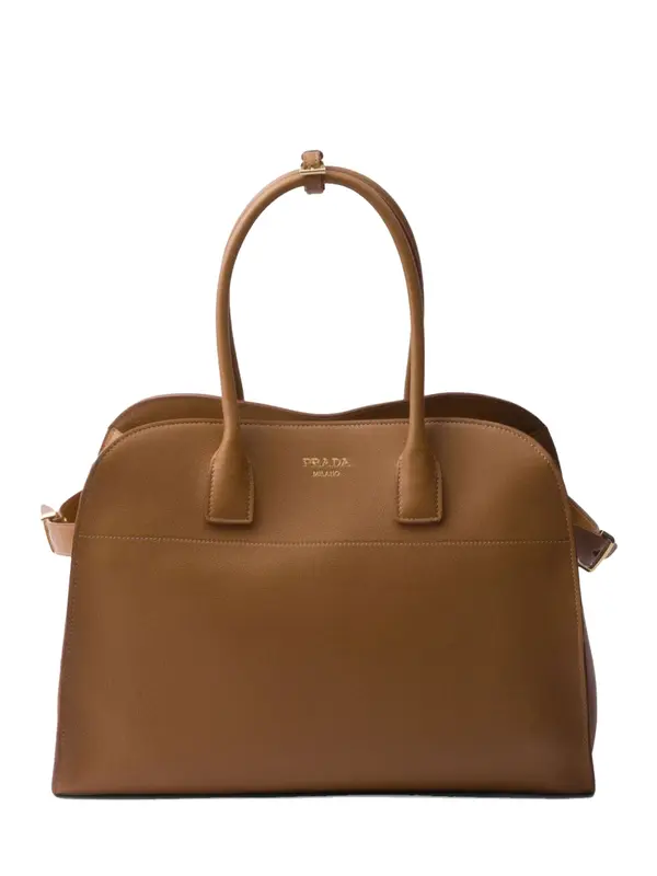 Prada Leather Tote Bag - Brown
