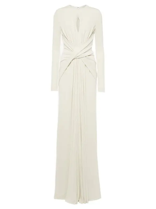 Elie Saab Gathered Cutout Gown - White