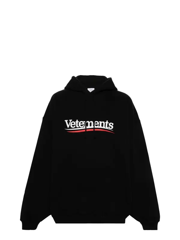 Vetements Logo-print Hoodie - Black