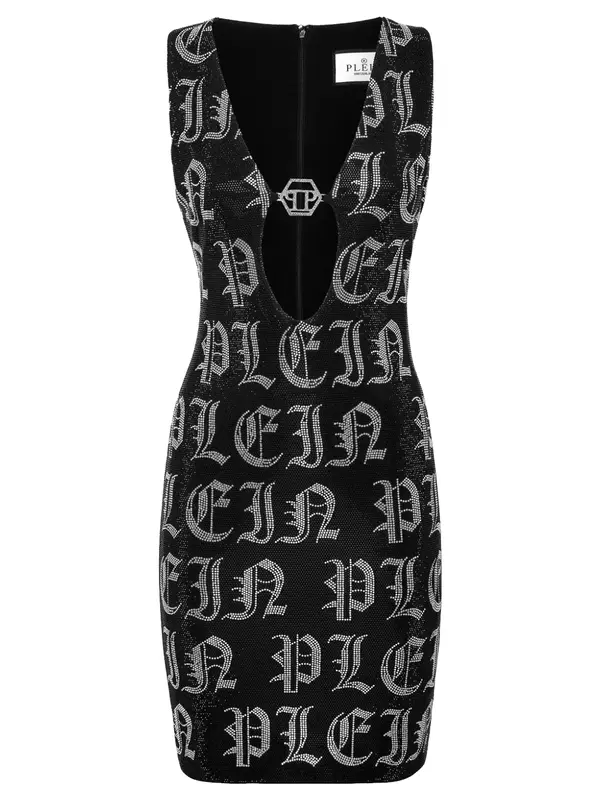 Philipp Plein Gothic Plein Rhinestone-embellished Minidress - Black