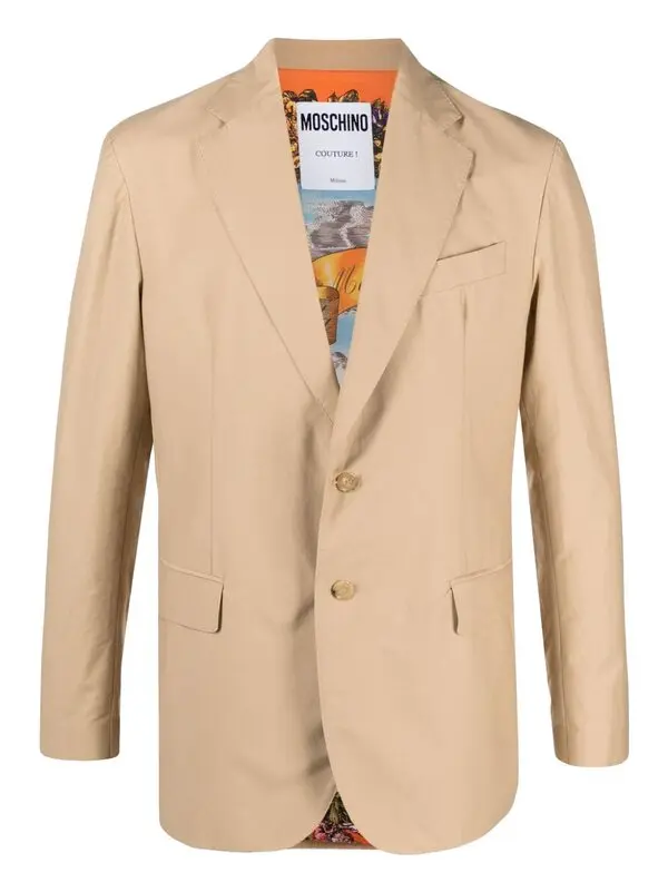 Moschino Single-breasted Cotton-blend Blazer - Neutrals