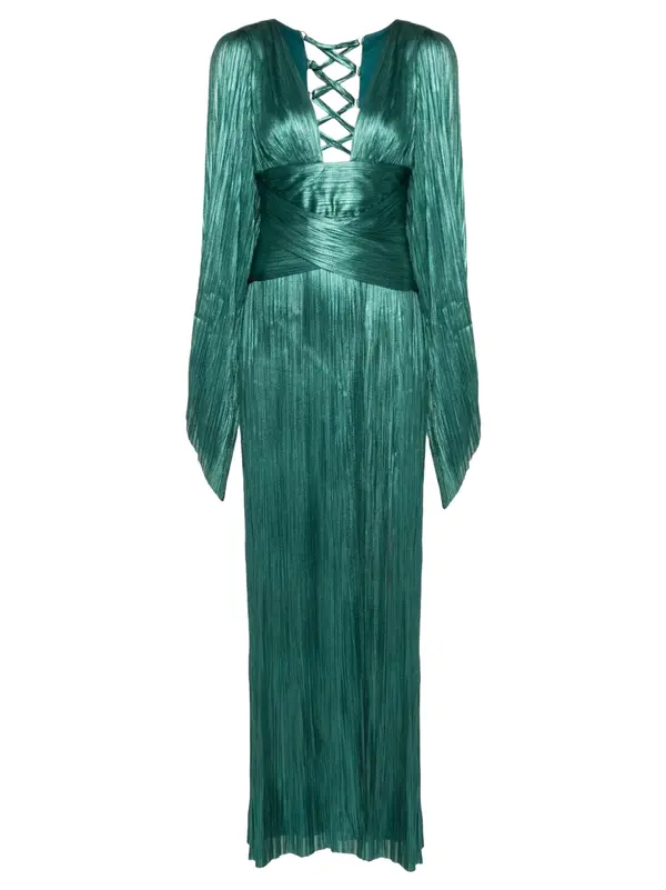 MARIA LUCIA HOHAN Alana Plissé Gown - Green