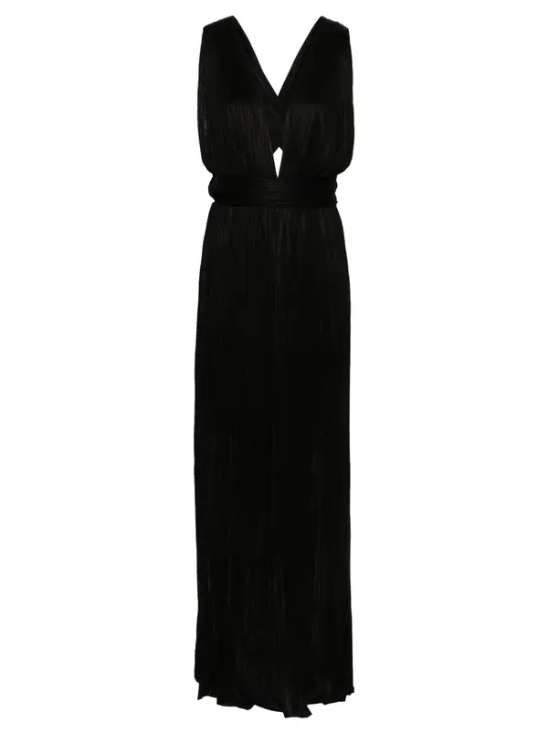 MARIA LUCIA HOHAN Kim Plissé Maxi Dress - Black