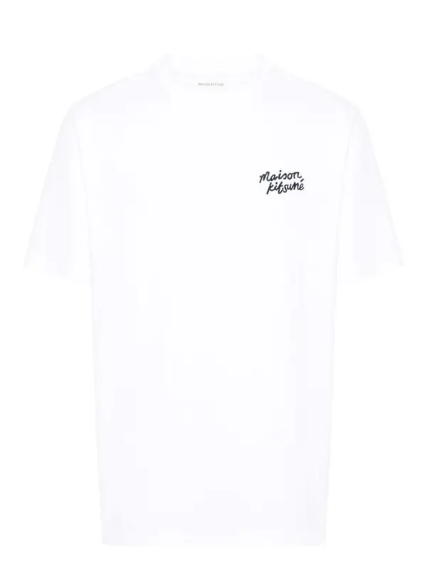 Maison Kitsuné Embroidered-logo Cotton T-shirt - White