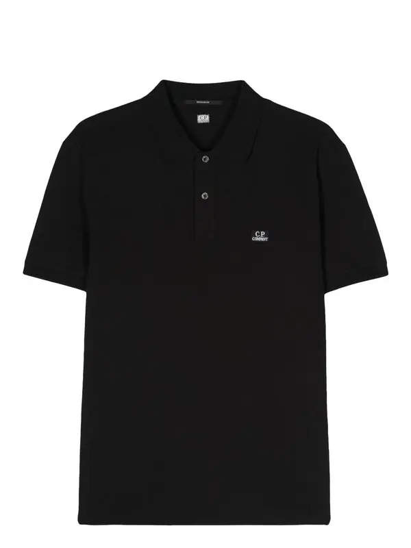 C.P. COMPANY Embroidered Logo Polo Shirt - Black