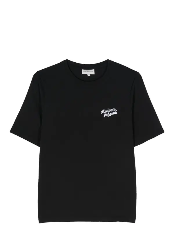 Maison Kitsuné Logo-embroidered T-shirt - Black