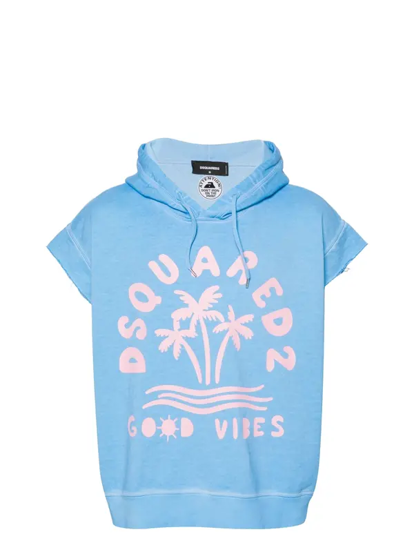 Dsquared2 Adriana Short-sleeve Hoodie - Blue