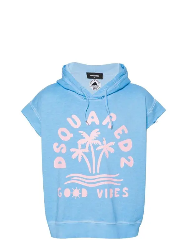 Dsquared2 Adriana Short-sleeve Hoodie - Blue