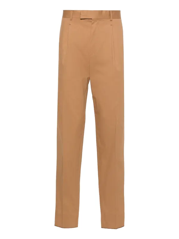 Zegna Mid-rise Pleated Chino Trousers - Brown