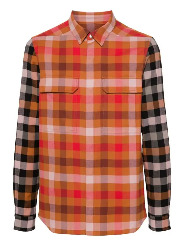 Rick Owens Plaid Flannel Shirt - Red