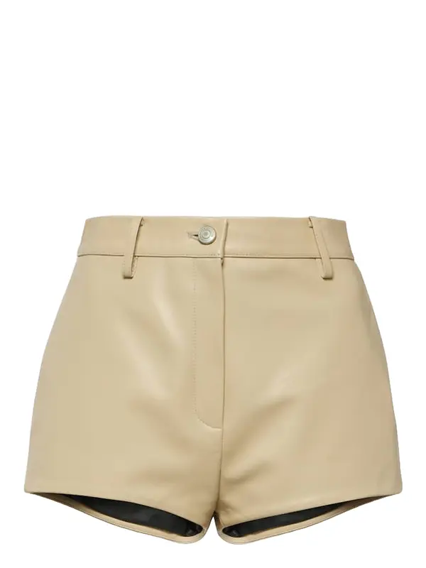 Magda Butrym High-rise Leather Shorts - Beige