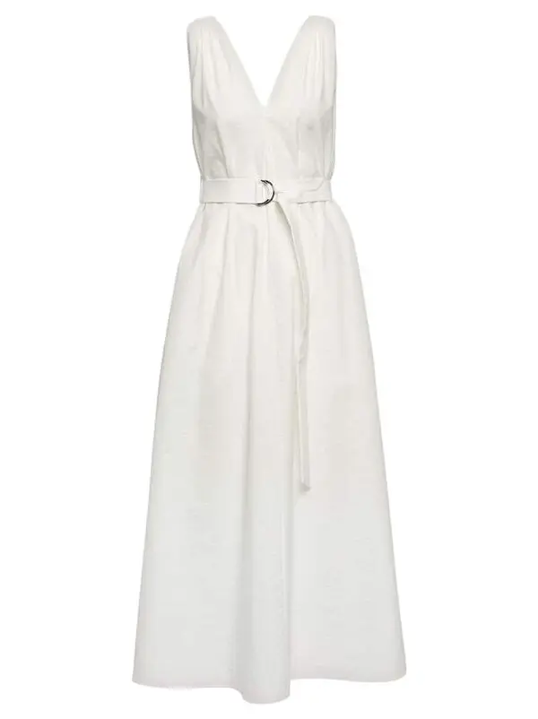 Brunello Cucinelli Pleated Maxi Dress - White