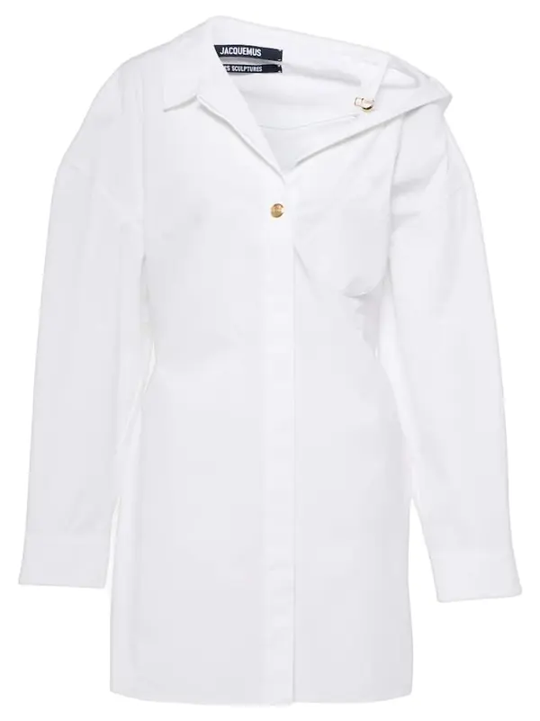 Jacquemus La Mini Robe Chemise Shirt Dress - White