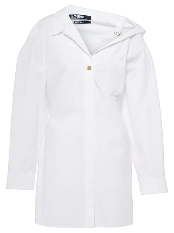 Jacquemus La Mini Robe Chemise Cotton Shirt Dress - White